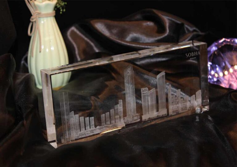Laser Engraved Cityscape Trophy Dubai UAE | SquareRoot